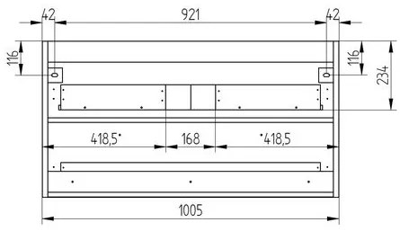 EBS Pure Skříňka s umyvadlem 101 cm, bílá S_PURE101B