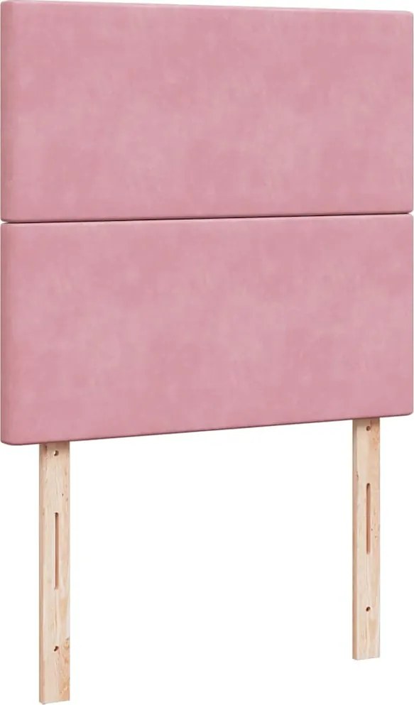 Box spring postel s matrací růžová 90x190 cm samet 3292213