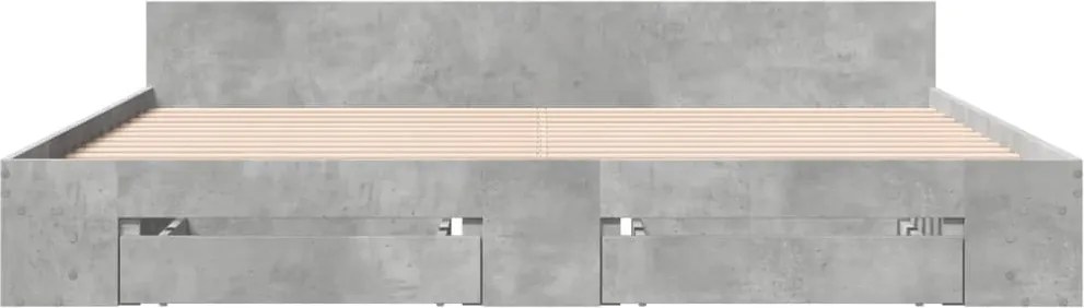 Rám postele se zásuvkami betonově šedý 200 x 200 cm kompozit 3280723