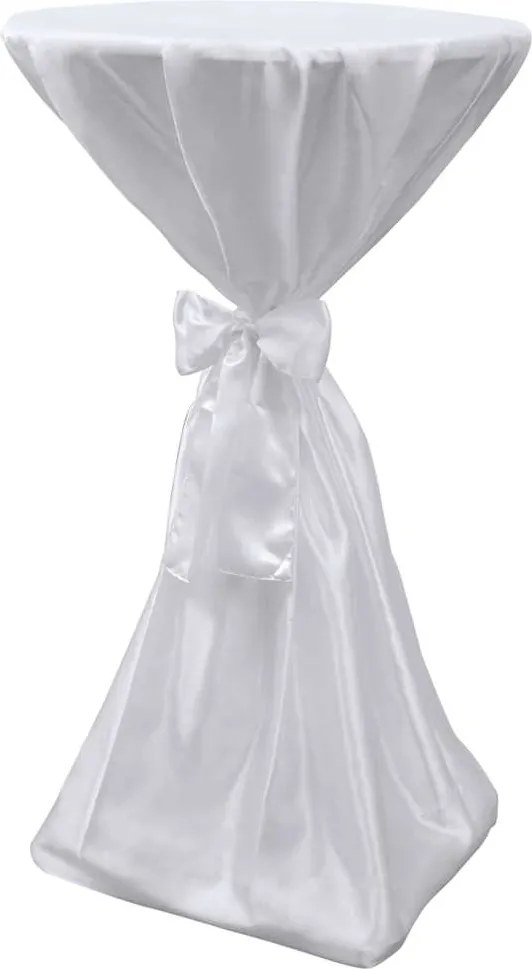 Potahy na stůl bílé, 60 cm, s mašlí, 2 ks 241187