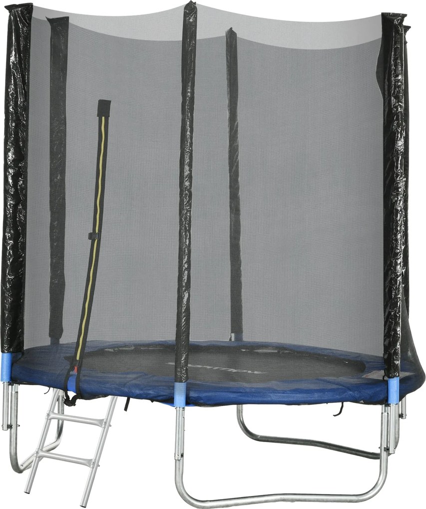 SPORTNOW Outdoor Dětský Trampolína, Průměr 180 cm, Zahradní Trampolína pro Děti se Zabezpečovací Sítí, Polstrované Tyče a Žebříkem, pro Děti, Teenage…