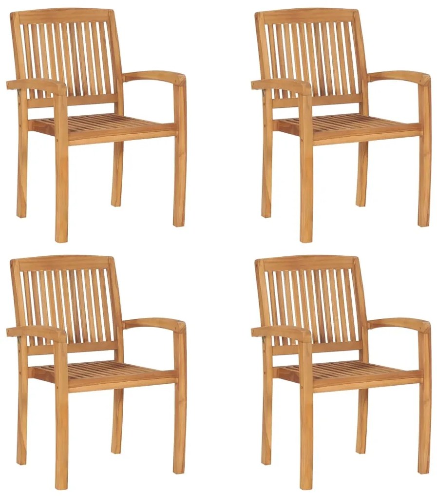 Stohovatelné zahradní židle 4 ks masivní teak 3073207