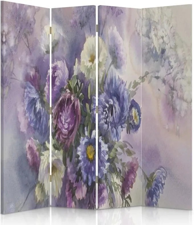 Paraván - A Bouquet Of Flowers | čtyřdílný | jednostranný 145x150 cm