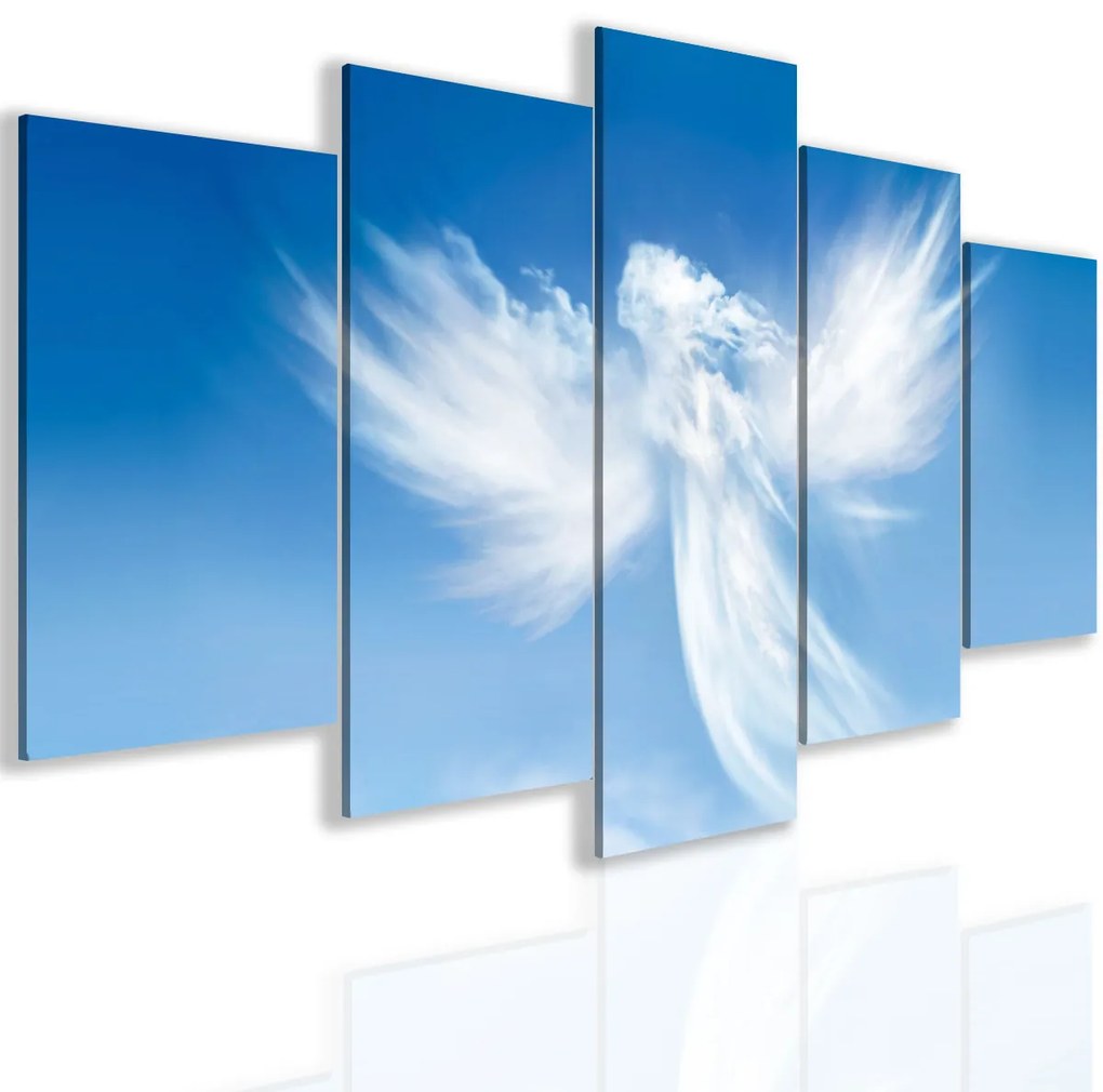 Pětidílný obraz anděl na nebi Velikost (šířka x výška): 200x100 cm