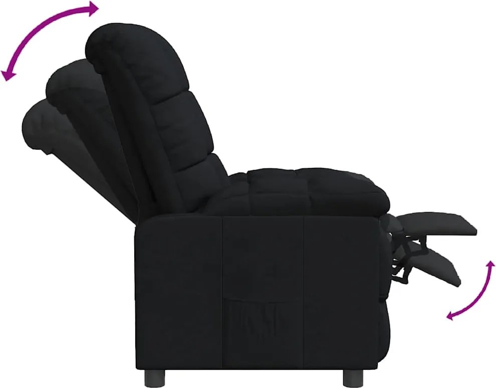 Polohovací křeslo černé textil 289798