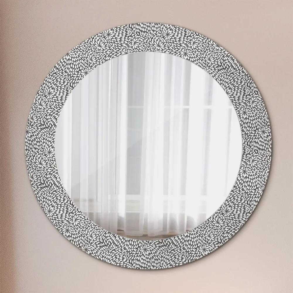 Kulaté dekorativní zrcadlo Květinový vzor fi 60 cm