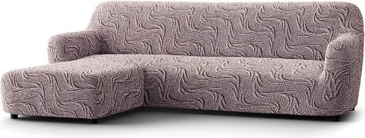 Bielastické potahy BRILLANTE hnědé sedačka s otomanem vlevo (š. 170 - 300 cm)