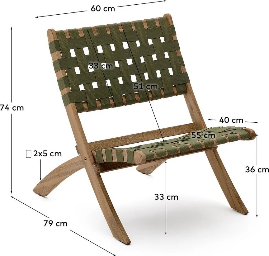 Zelené dřevěné zahradní křeslo Chabeli – Kave Home