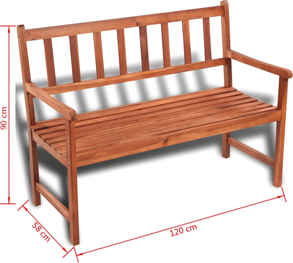 vidaXL Marketos Zahradní lavice 120 cm masivní akáciové dřevo