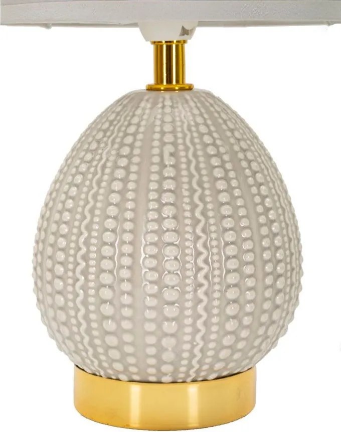 Světle šedá keramická stolní lampa s textilním stínidlem (výška 30,5 cm) Flavi – Mauro Ferretti