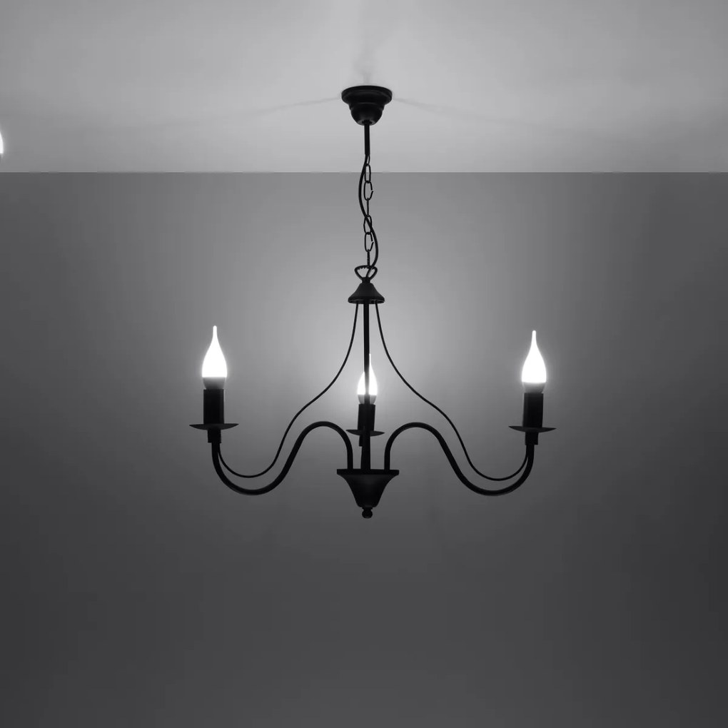 Sollux Lighting Lustr MINERWA 3 černý