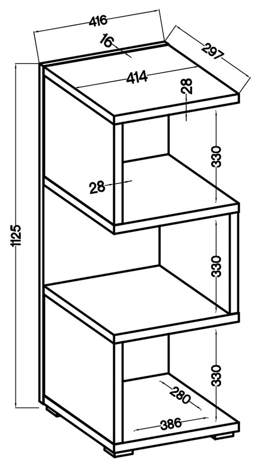 Regál MORE 3-dílná sestava B | 166,4 x 184 cm | světle šedá | lamino o síle 28 mm, záda 16 mm