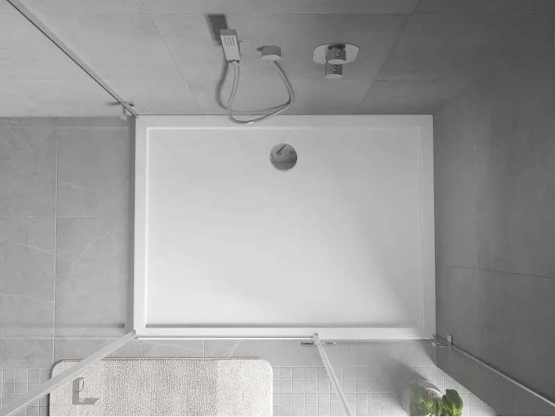 Mexen, Mexen Flow obdélníková sprchová vanička slim 70 x 75 cm, bílý lesk - 46R107075