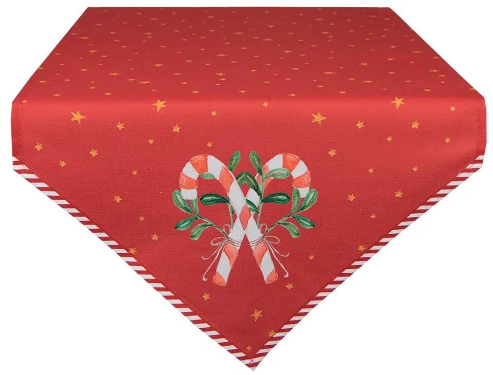 Červnený bavlněný běhoun na stůl Happy Little Christmas - 50*160 cm