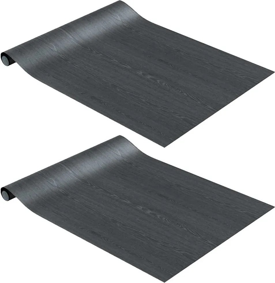 Samolepicí tapety na nábytek 2 ks tmavé dřevo 500 x 90 cm PVC 3059646