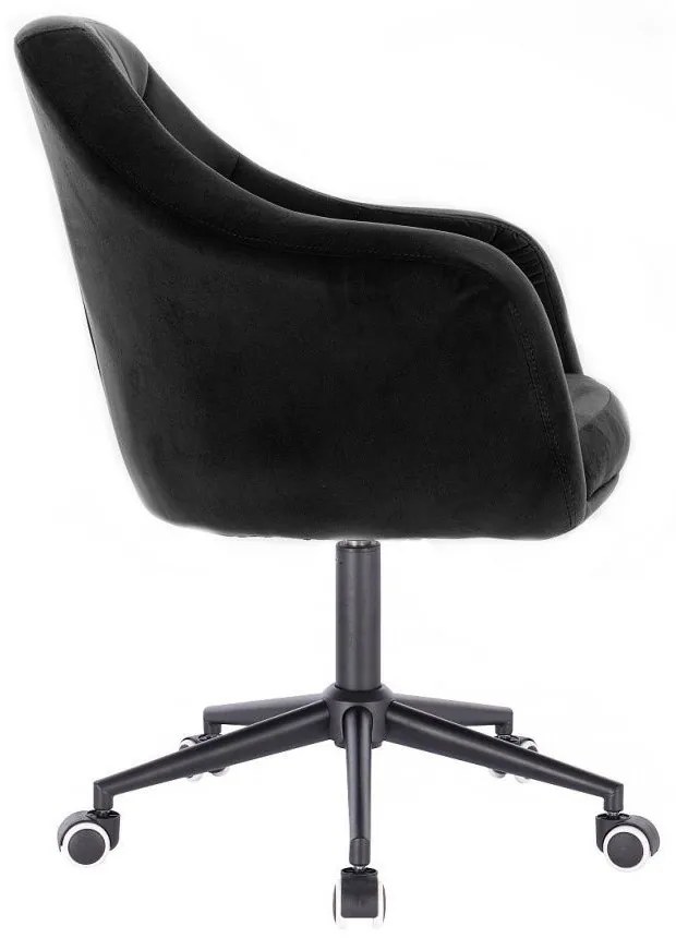 LuxuryForm DESIGN Otočné křeslo ANDORA VELUR na černé podstavě s kolečky - černé