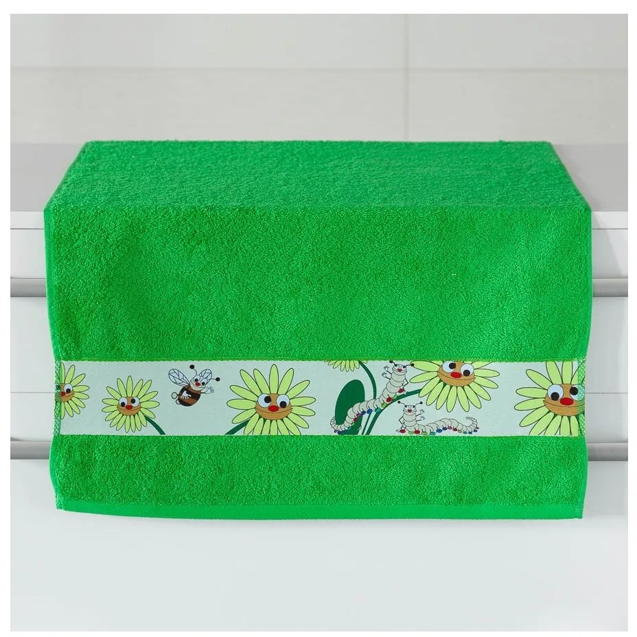 Veba dětský ručník nora stonožka - zelená 50x100