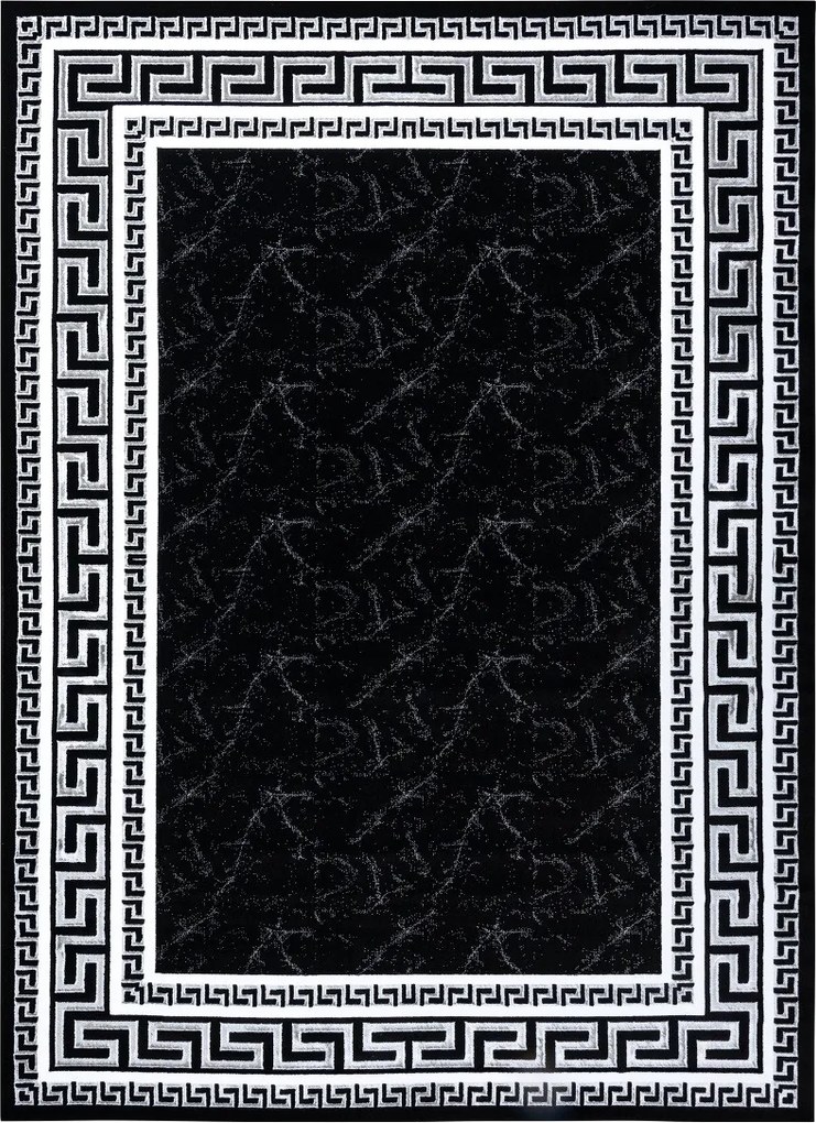 Kusový koberec Gloss 2813 87 greek black/grey, 280x370, čiernobiela, chodba / predsieň, Dywany Łuszczów