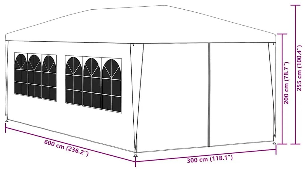 vidaXL Marketos Party stan 3 x 6 m antracitový