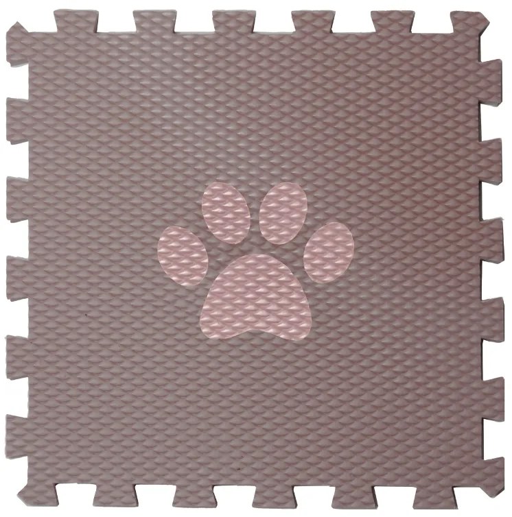 Hnědá pěnová podlaha do dětského pokoje 20 dílů ŠEDÁ ZVÍŘÁTKA