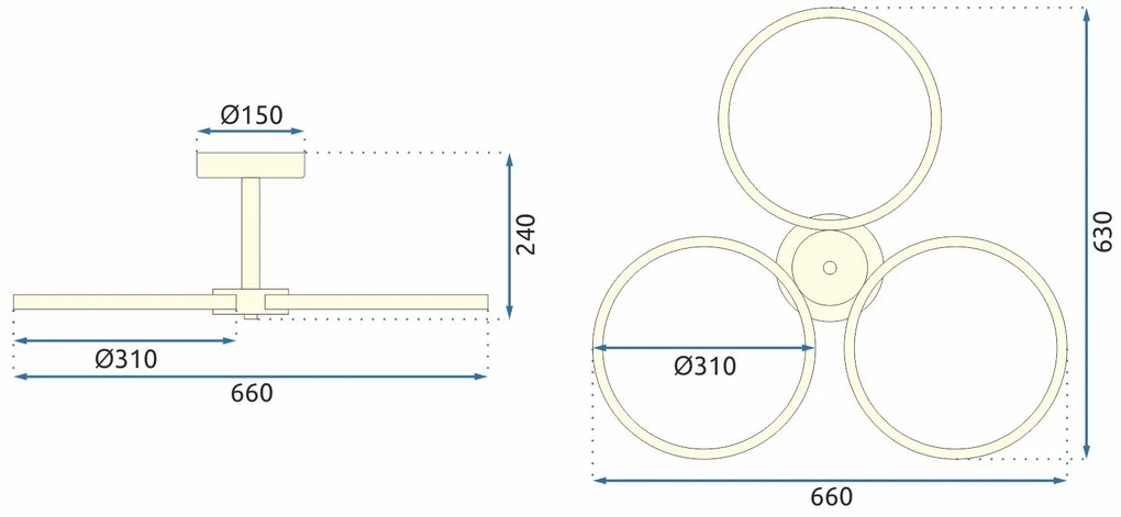 Toolight, LED stropní svítidlo + dálkové ovládání APP993-C, zlatá, OSW-08149