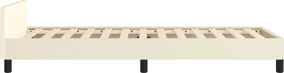 Rám postele s čelem krémový 80 x 200 cm umělá kůže 3125539