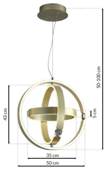 LED Křišťálový lustr na lanku SIRIUS LED/80W/230V