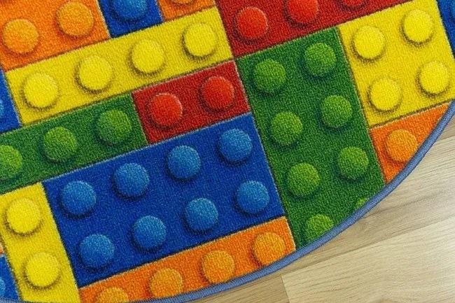 Dětský koberec kostky lego vícebarevný kruh