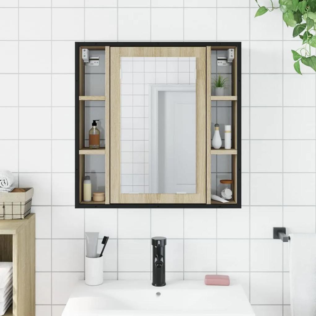 Koupelnová skříňka se zrcadlem dub sonoma 60x16x60 cm kompozit