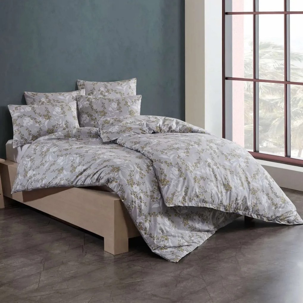 Povlečení bavlněné Maggie grey 200x140cm+90x70cm TiaHome