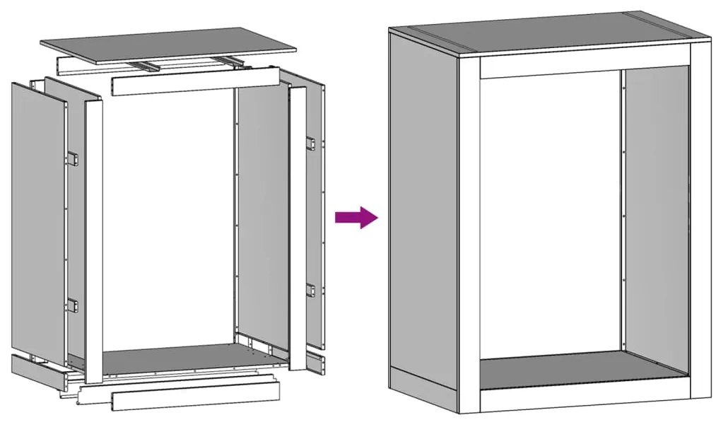 vidaXL Stojan na palivové dřevo 60 x 40 x 80 cm pozinkovaná ocel