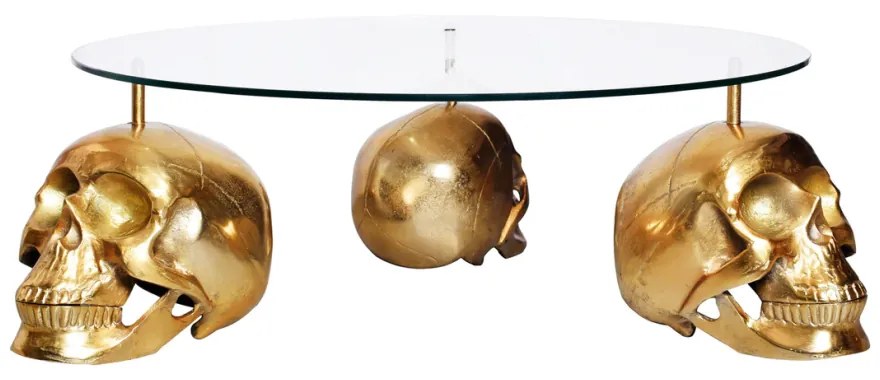 Massive home | Konferenční stolek SKULL 90 CM zlatý