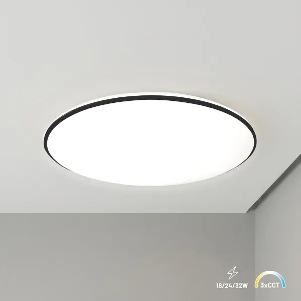 LED Stropní svítidlo HUGO LED/16/24/32W/230V 3000/4000/6500K pr. 37 cm IP54 čer.