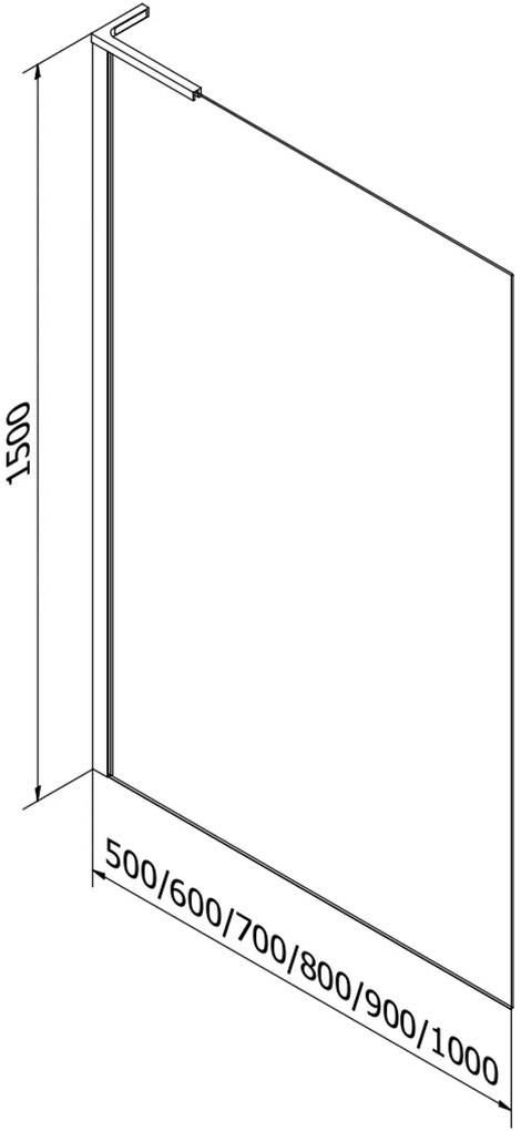 Mexen Next L, 1-křídlová vanová zástěna 90 x 150 cm, 6mm čiré sklo, měděný profil, 895-090-000-03-00-65