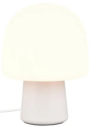 Bílá stolní lampa se skleněným stínidlem (výška 27 cm) Steen – Trio