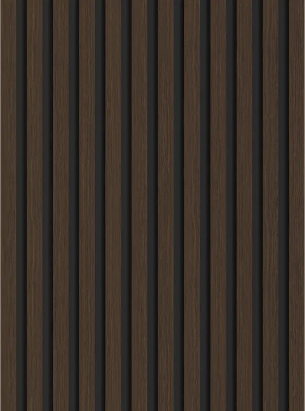 Mexen Lam-B, akustické stěnové lamely 275 × 30 cm, HDF deska 4 mm, technická dýha, ořech palisandrový, S100-275307-3015-021