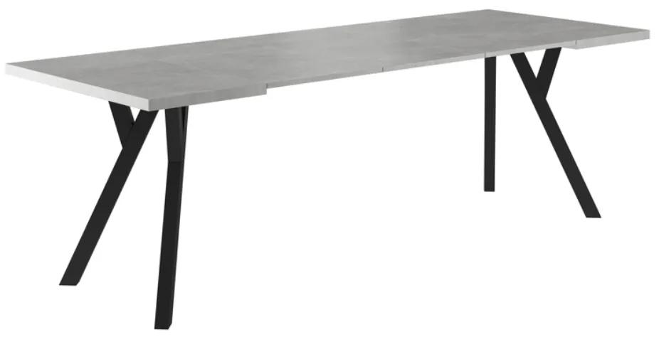 MAXIVA Jídelní stůl rozkládací - MERLIN, 90x90, beton/černá