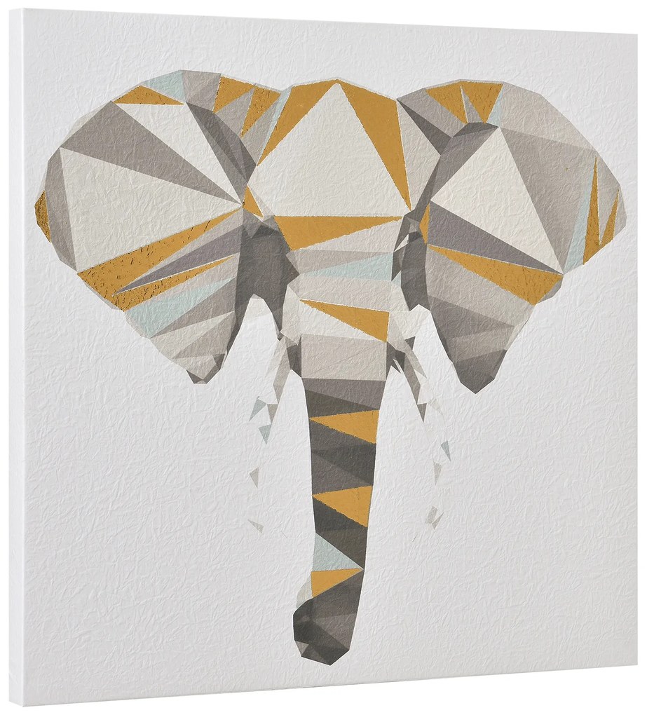 [art.work] Designový obraz na stěnu - tisk na pergamenový papír - slon - napnutý na rámu - 40x40x2,8 cm