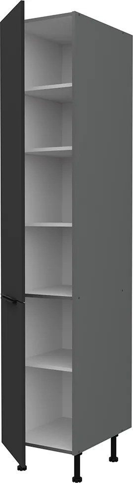 ARIA ab | vysoká skříňka 40 DK-215 2F potravinová s policemi | 40 cm | ANTI FINGERPRINT povrch | antracit/černá