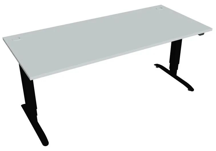 Elektr. nastavitelný stůl 180x80 - HOBIS MOTION MS 3 1800 Dekor stolové desky: šedá, Barva kovové podnože: černá