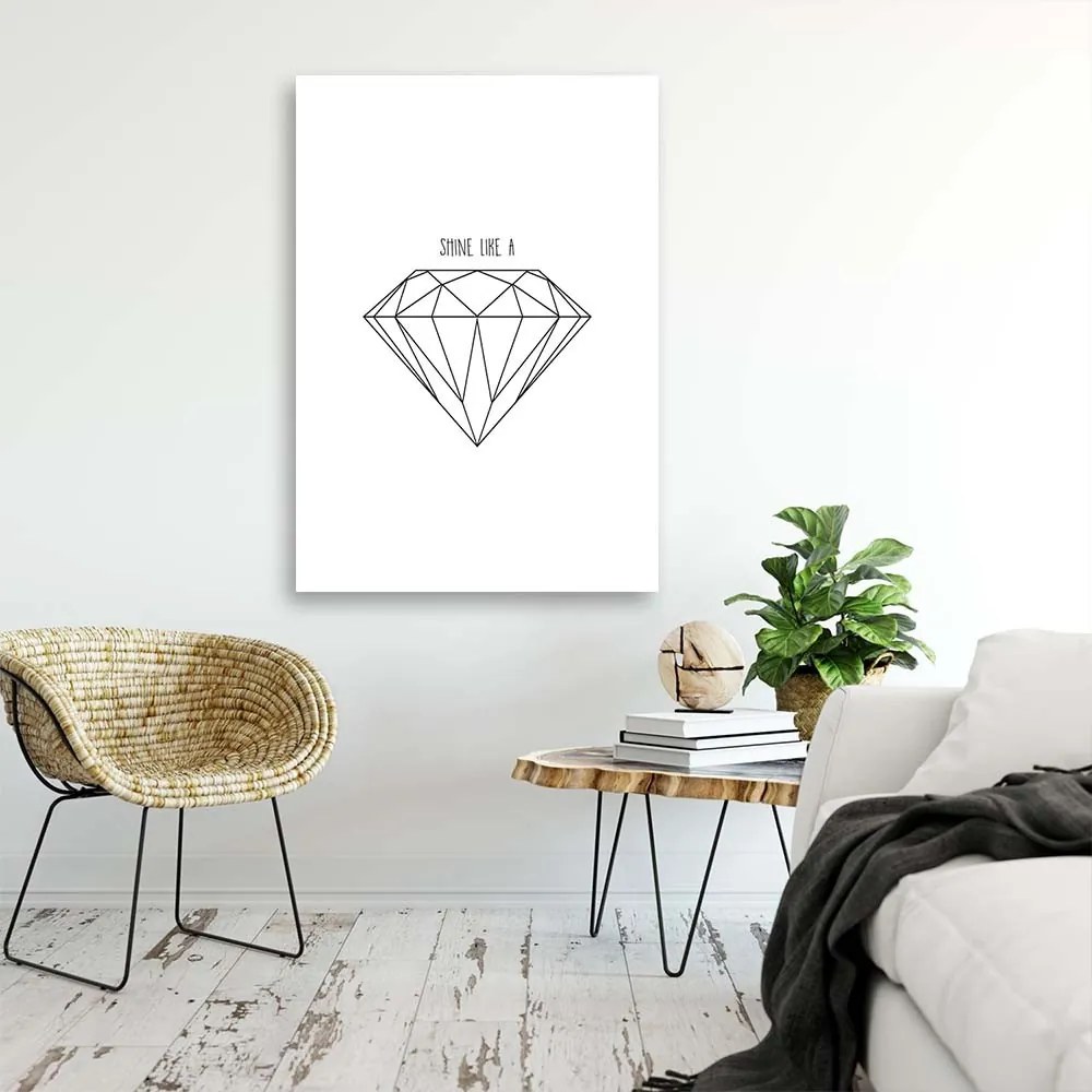 Gario Obraz na plátně Nakreslený diamant Rozměry: 40 x 60 cm