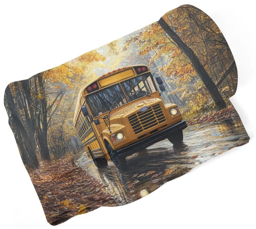 Sablio Deka Žlutý školní autobus - 190x140 cm