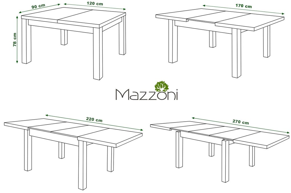 Jídelní rozkládací stůl ROYAL 120x90 cm bílá