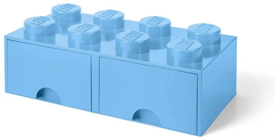 Světle modrý úložný box se dvěma šuplíky LEGO® Biano.cz