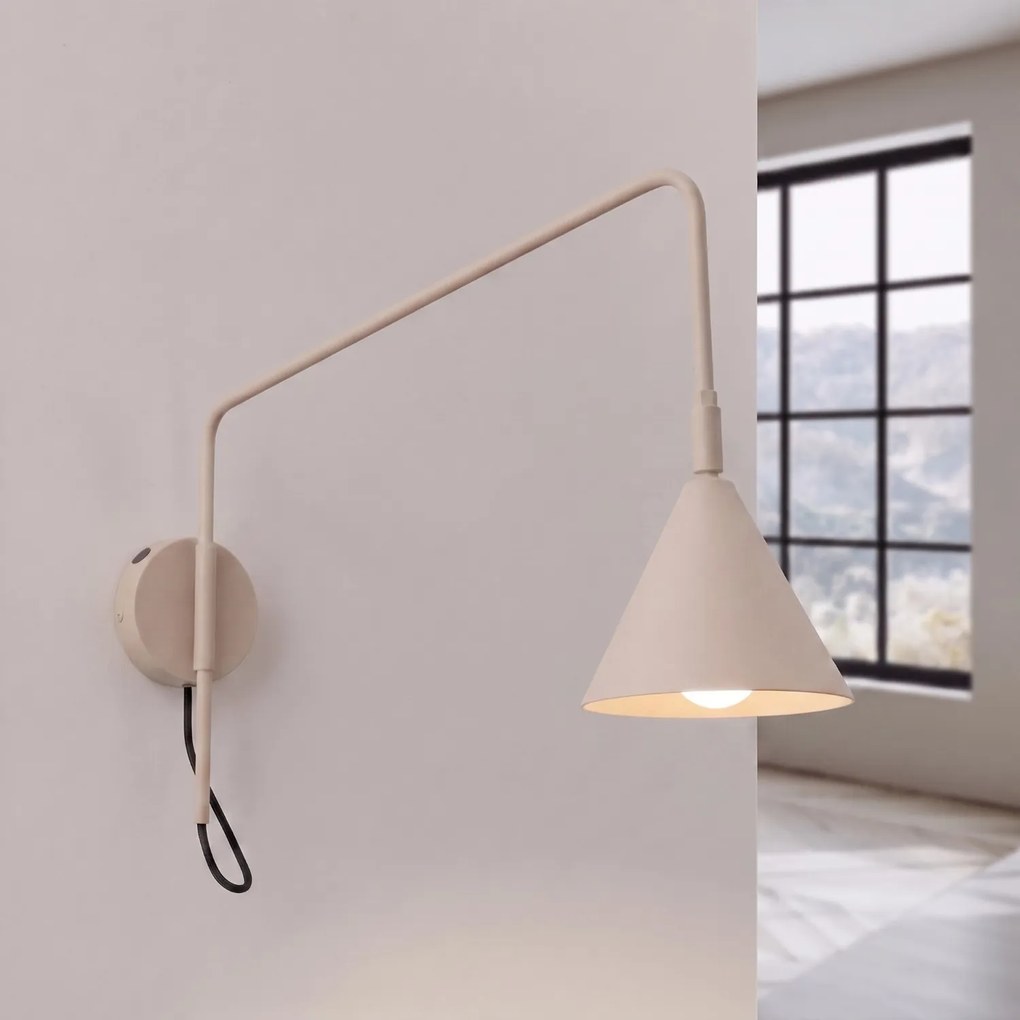 Sollux Lighting Nástěnné svítidlo NOX 1 taupe s vypínačem