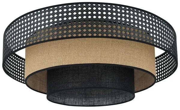 Brilagi - LED Stropní svítidlo DAKOTA LUNETA LED/12W/230V pr. 60 cm černá/ratan