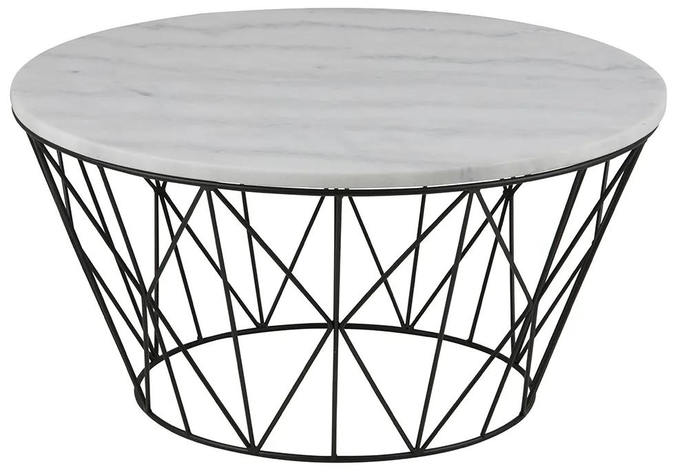 Design Scandinavia Konferenční stolek s mramorovou deskou Gone, 80 cm