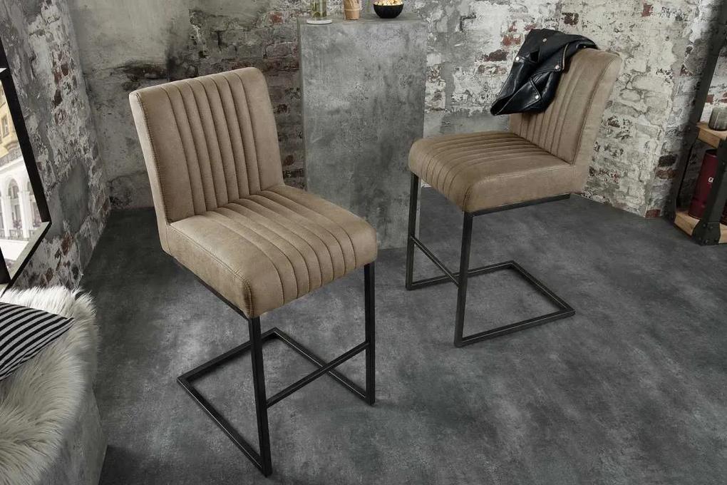 Designová barová židle Boss, šedohnědá taupe