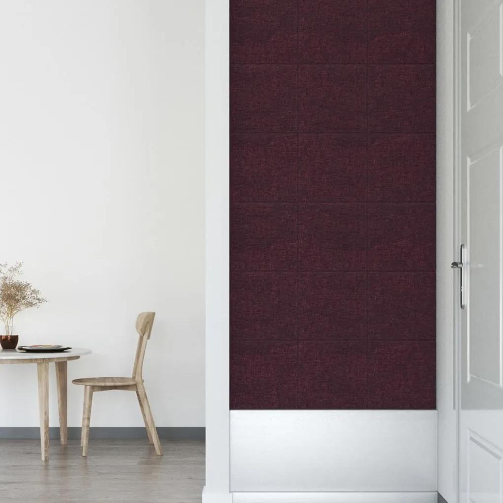 Nástěnné panely 12 ks fialové 30 x 30 cm textil 1,08 m² - Default Title