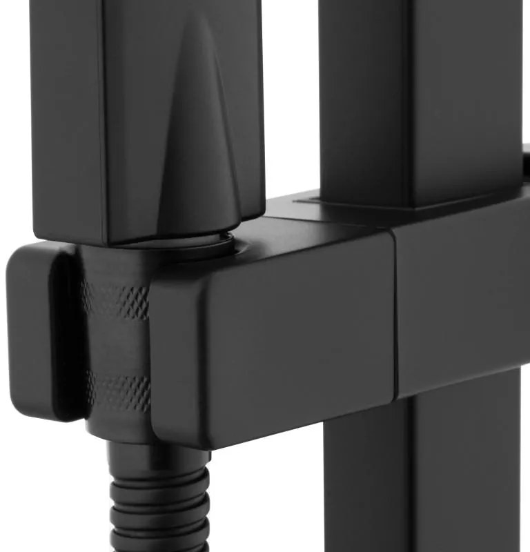 Erga Goba, sprchová souprava s termostatickou baterií a dešťovou hlavicí 30x30 cm, černá matná, ERG-YKA-BP.GOBA-THERM-30-BLK